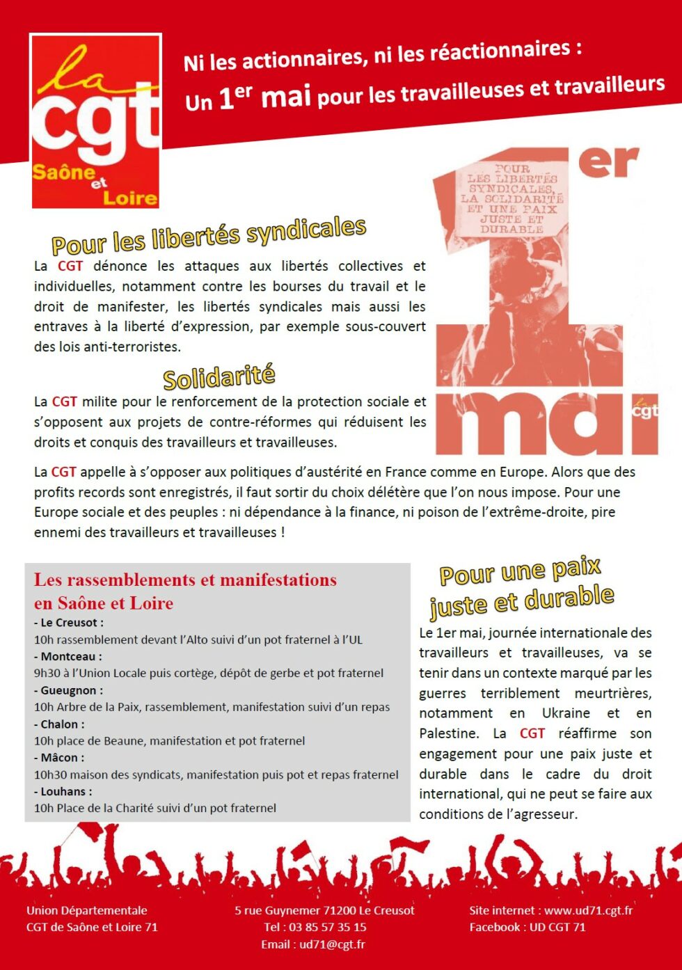 Le 1er mai en Saône et Loire Tract UD CGT 71 – Union Départementale CGT ...